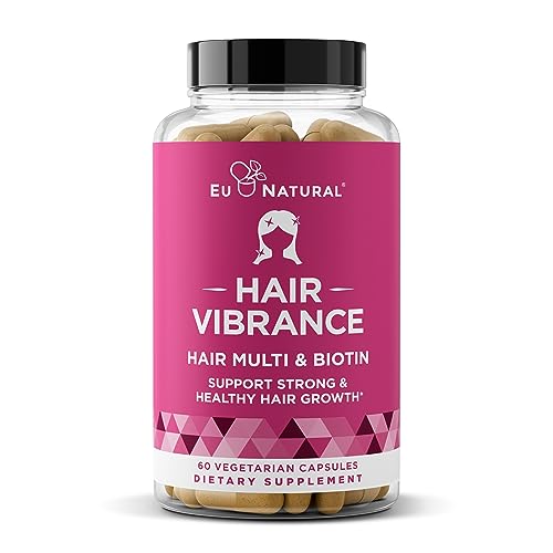 Vibrance Hair Growth Vitamins for Women – Grow Hair Faster, Healthier, and Stronger with Potent MultiBlend of Biotin & OptiMSM – Supports Thicker, Shinier Hair & Regrowth – 60 Vegetarian Soft Capsules