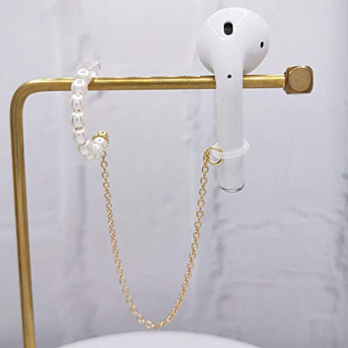 Pearl Hook EarĀ Stud AirpodĀ Earrings Anti Lost Earring Strap for Airpods (Need Ear Hole) Anti Lost Strap for Airpods Pro, Wireless Earphone Holder Strap Compatible for Airpods 1&2&3/Pro