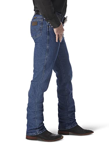 Wrangler Men's Premium Performance Cowboy Cut Slim Fit Jean, Dark Stone, 32W x 34L