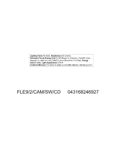 GE 24692 9-Watt 430-Lumen Decorative B13 CFL Bulb, Soft White