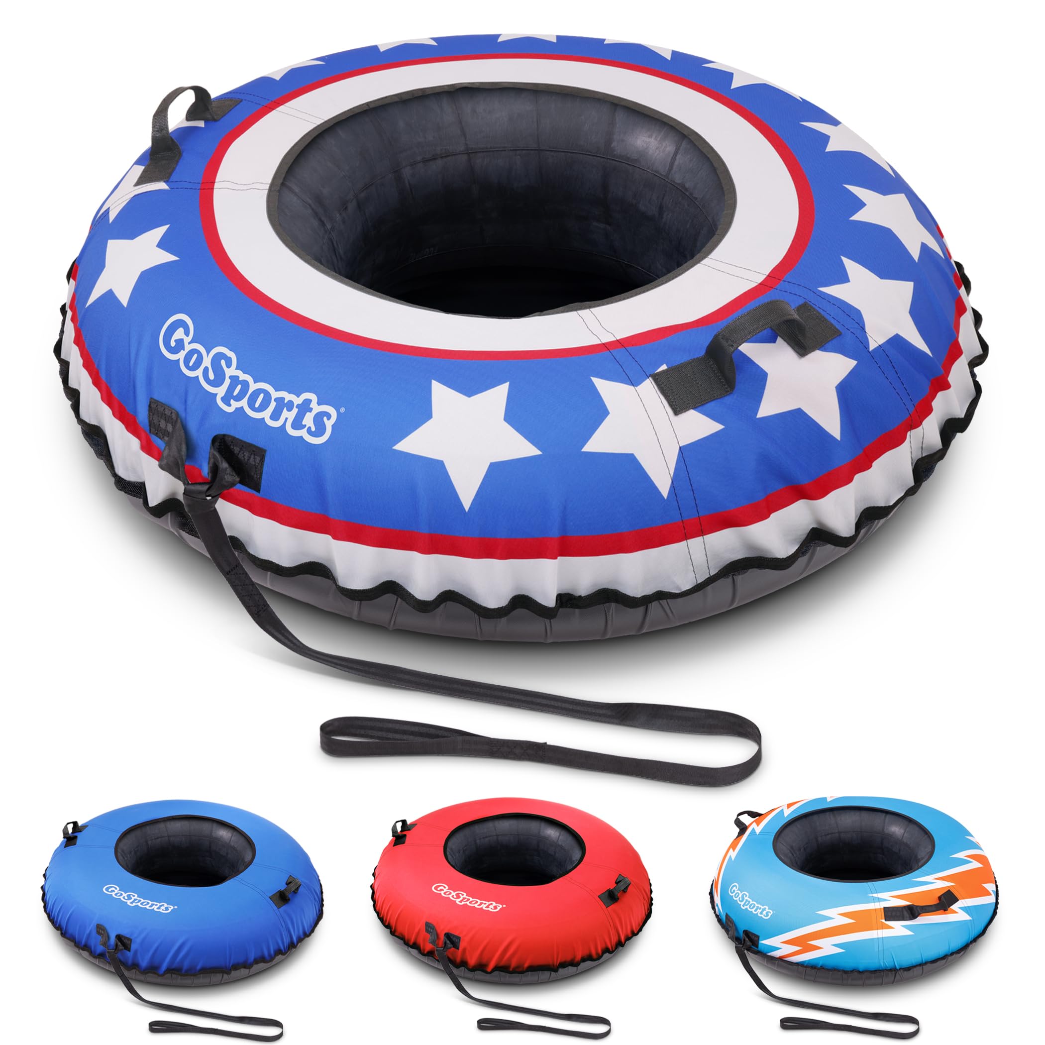 GoSports 44 in Heavy-Duty Winter Snow Tube with Premium Canvas Cover - Commercial Grade Sled - Choose Your Style