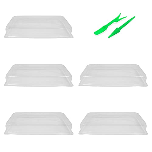 Mopalo 5 Pack of 3.5" Extra Strength 10x20 Humidity Domes for 1020 Trays - Clear Plastic Propagation Domes Fit Most Standard 10x20 Seedling Trays - Germination Trays are NOT IncludedâŚ
