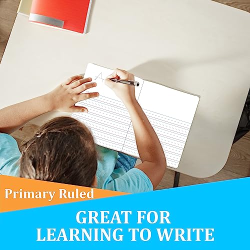 Primary Composition Notebook K-2, Primary Journal Grades K-2 ABC & Animal Print Cover, Pre K Primary Journal, 100 sheets/200 Pages Composition Book with Picture Space 9.75″ x 7.5″ (48 Pack, Blue)