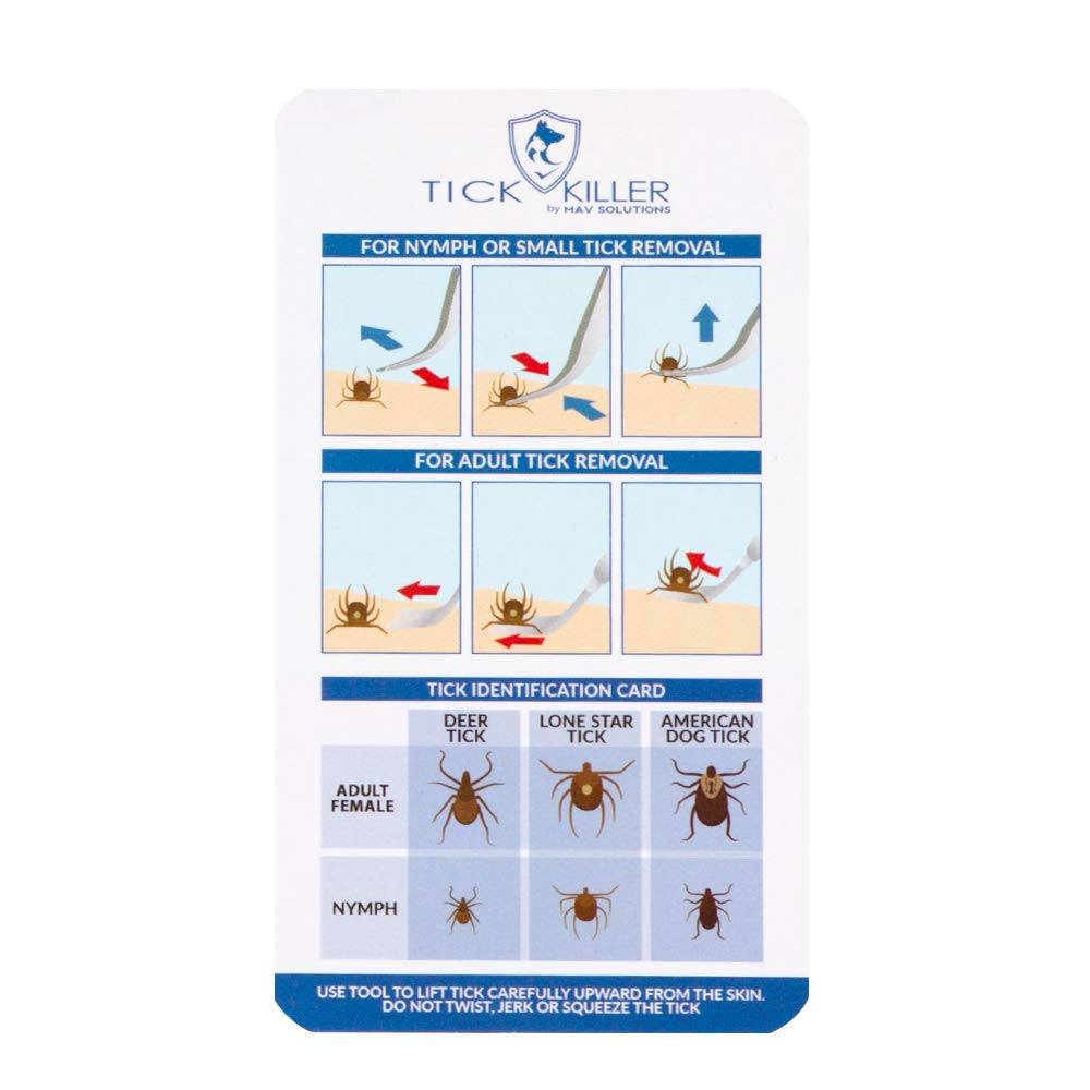 Tick Killer Platinum Tick Removal Tool Set, Stainless Steel Tick Remover Tweezers Kit, Protective Metal Case, Identification Card & Plastic Mini Bags