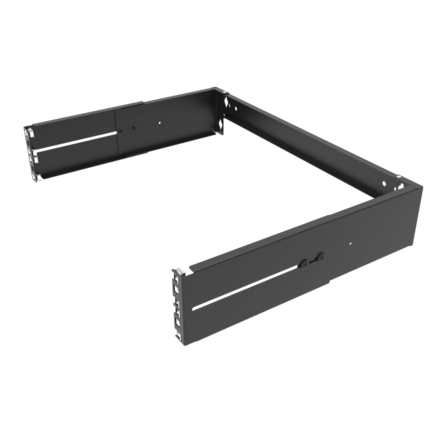 JINGCHENGMEI 2U 19-inch Extendable Wall Mount Patch Panel Bracket- Depth Adjustable from 8.5" (216 mm) to 14.5" (368 mm) Horizontal Network Equipment Rack (JCM-HWM-EXT2U)