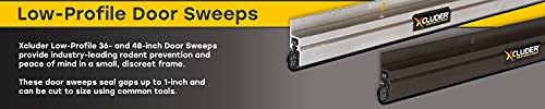 Xcluder 36" Low-Profile Door Sweep, Aluminum 2-Pack – Seals Out Rodents & Pests, Enhanced Weather Sealing, Easy to Install; Door Seal Rodent Guard; Rodent Proof Door Sweep