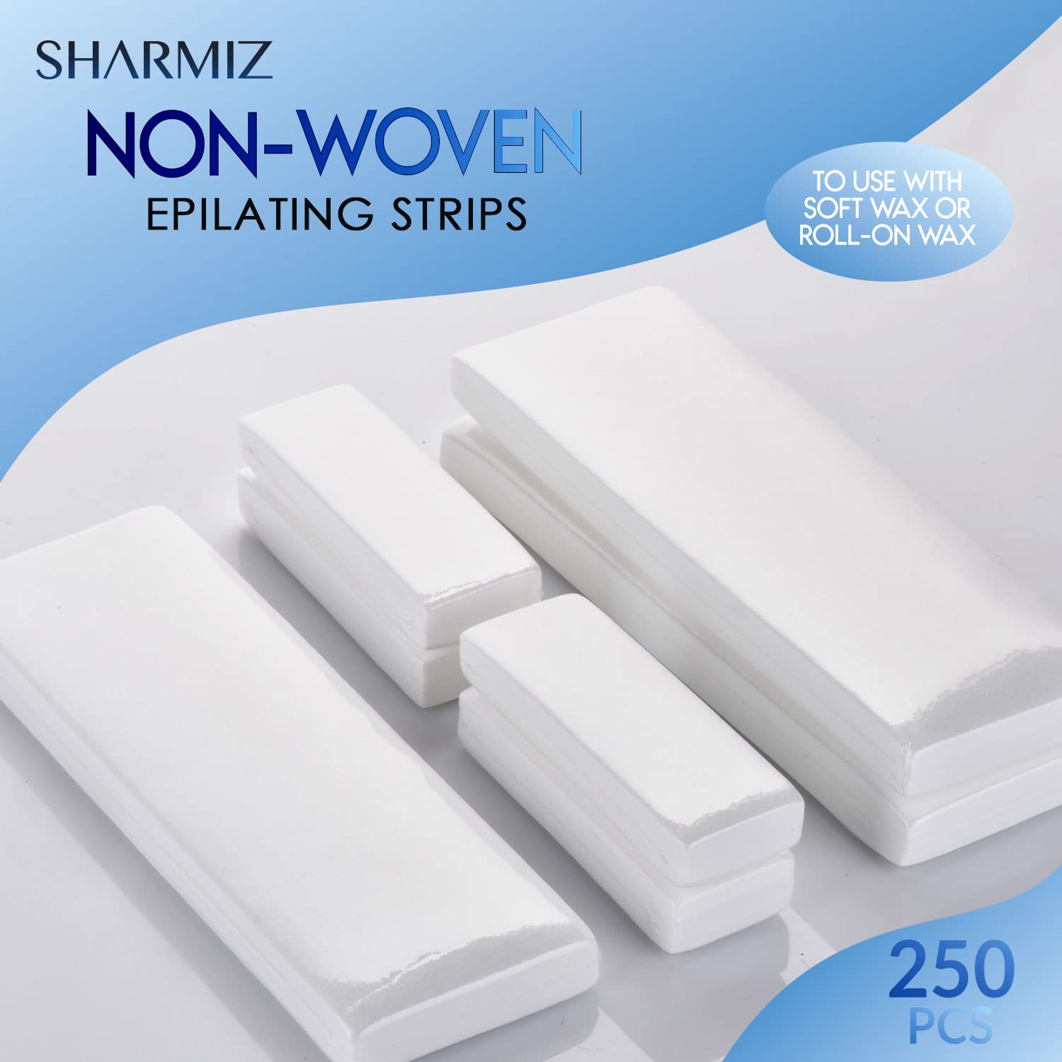 Non Woven Wax Strips 250 Pieces, Body and Facial Wax Strips for Hair Removal (Does Not Contain Wax) , Large 2.8β x 7.9β and Small 1.5β x 3.9β Waxing Strips
