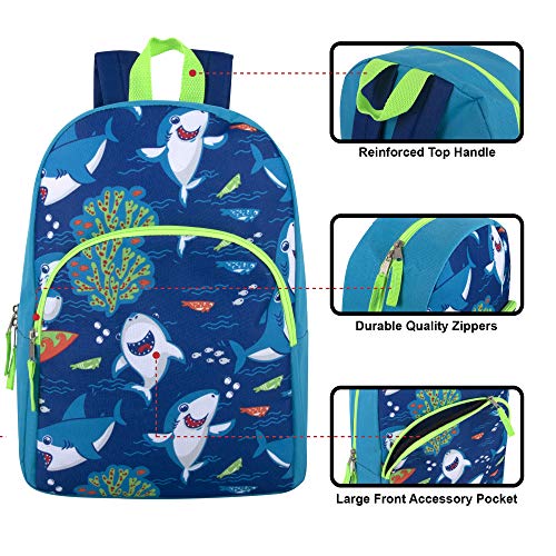 Trail maker Kids Character Backpacks for Boys & Girls (15”) with Adjustable, Padded Back Straps