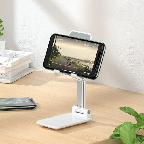 QIYIENDIAN Cell Phone Solid Stand for Desktop/Office Desk with Ankle/Height Adjustable, and Foldable Phone Holder for All Smartphone Samsung Galaxy iPhone14/13/ XR Plus(B3-Green)