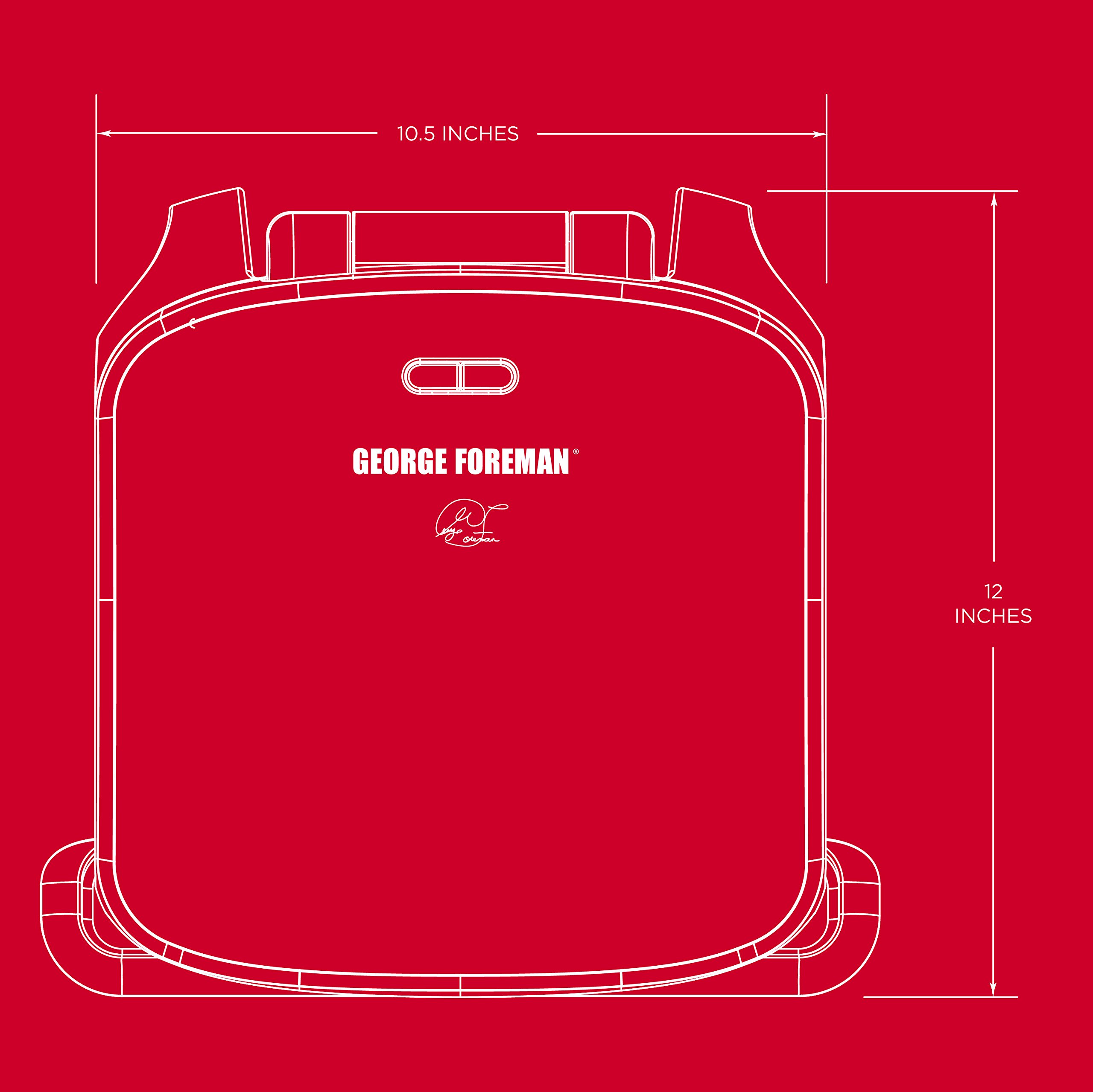George Foreman 4-Serving Removable Plate Grill and Panini Press, Red, GRP360R
