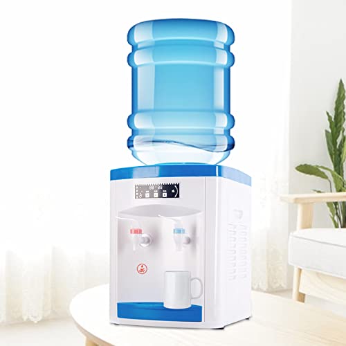 Top Loading Countertop Water Cooler Dispenser,550W Electric Hot Cold Water Cooler Dispenser,5 Gallon PP Material Compact Mini Desktop/Countertop Water Cooler Dispenser for Homes, Kitchens, Offices,etc