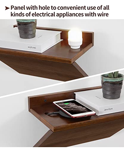Sivapleso Floating Nightstand Wall Mounted Modern Floating Wood Shelves Bedside Tables Desk for Living Room, Bedroom, Kitchen, Office 13''L x 7''W
