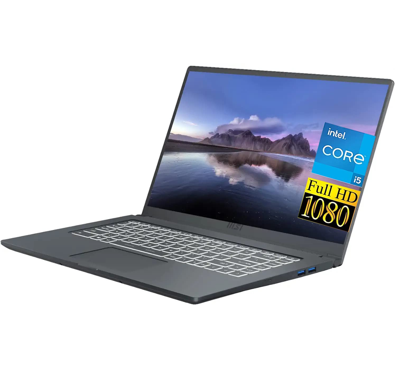 MSI Modern 15 Ultrabook Laptop,15.6" FHD 1080P Laptop,Intel Core i5-1155G7,16GB DDR4 RAM,512GB PCIe SSD,Intel Iris Xe Graphics,Windows 10 Home,Carbon Gray,Bundle with JAWFOAL