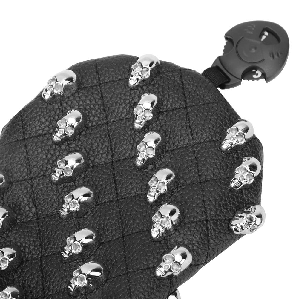 Golf Head Cover,Keenso Golf PU Skull Wooden Club Head Protector Cover Headcover Protector Accessory Black(M)