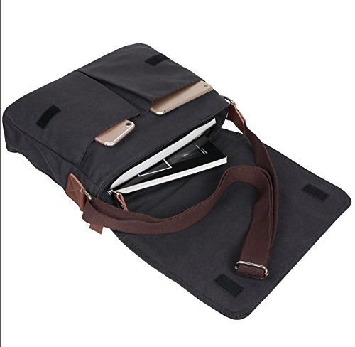 Vintage Men's Canvas Messenger Bag Laptop Shoulder Satchel Crossbody (M36_Grey)