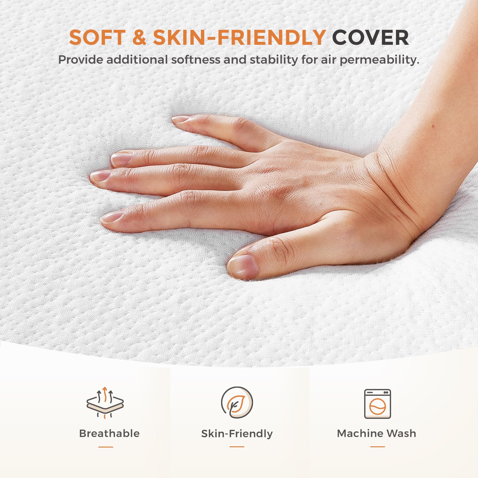 Sweetnight Tri Folding Mattress - 4-inch Foldable Mattress with a Collapsible and Washable Cover | Medium-Firm with Non-Slip Design | Suitable for RV Travel, Camping, Guest (Queen)