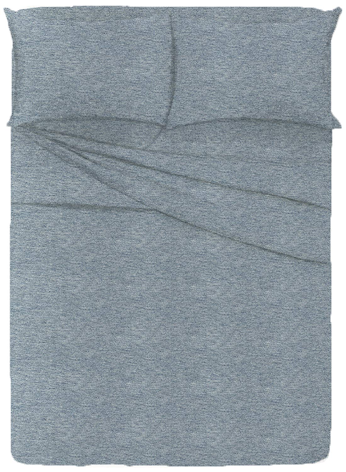 ROYALE LINENS Soft Tees Luxury Cotton Modal Jersey Knit Sheet Set, Chambray, Twin