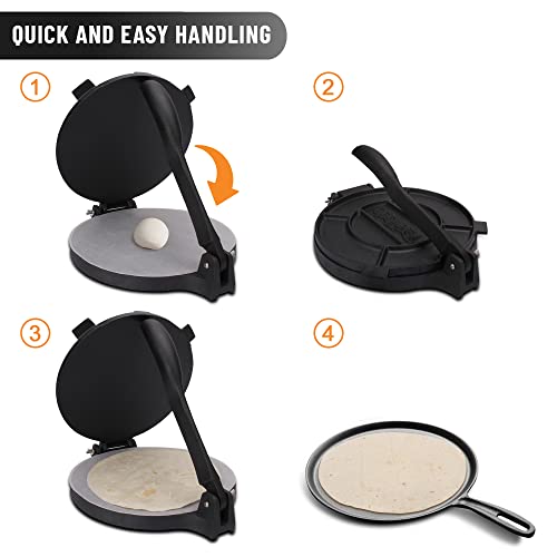 Tortillada – Premium Cast Iron Tortilla Press with Recipes E-Book (12 Inch)