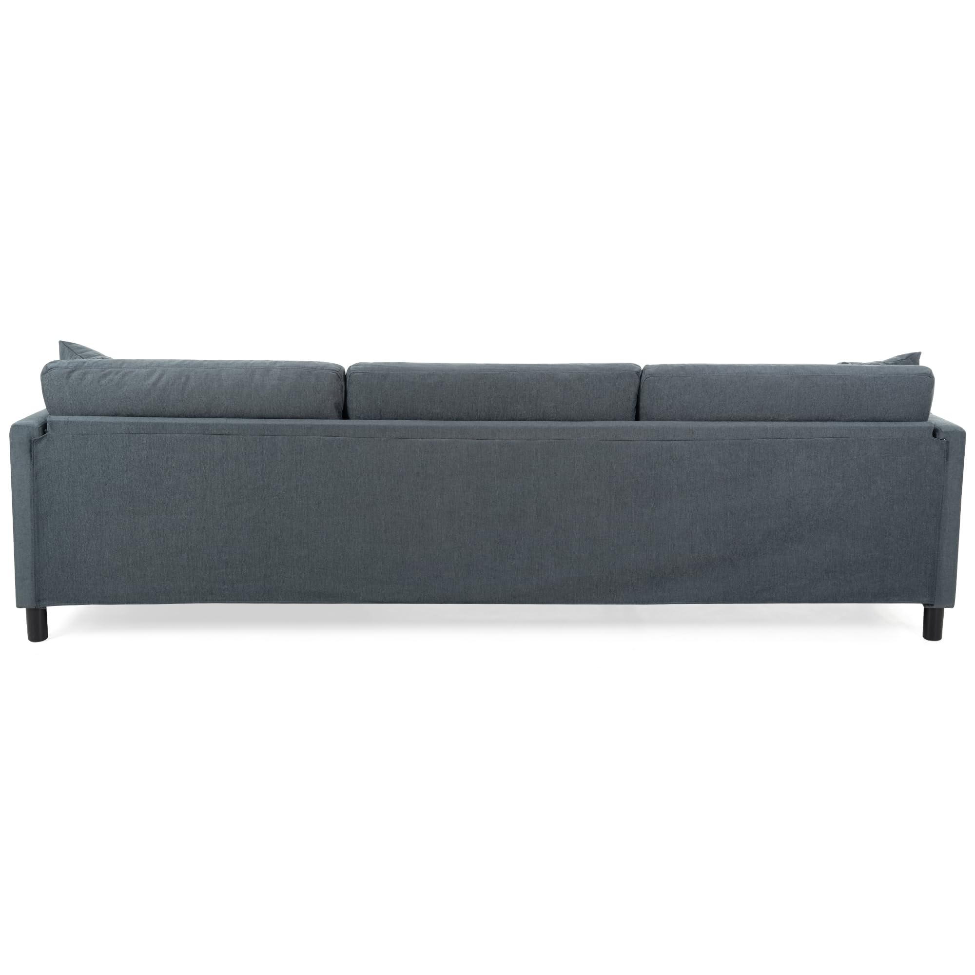 Wrofly L Shaped Modular Sectional Sofa Couch, Comfy Chenille 4 Seat Sofa Set with Convertible Ottoman and 2 Pillows, Modern Deep Seat Cloud Couch for Living Room Office Apartment, 107.9" W (Grey)