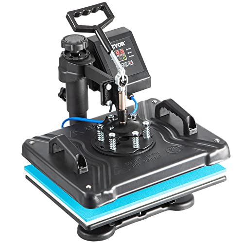 VEVOR Heat Press Machine 12x15 inch 8 in 1 Combo Digital Multifunctional Sublimation Heat Transfer Machine 360 Degree Rotation Swing Away for Printing T Shirts Hat Mug Cap Plate