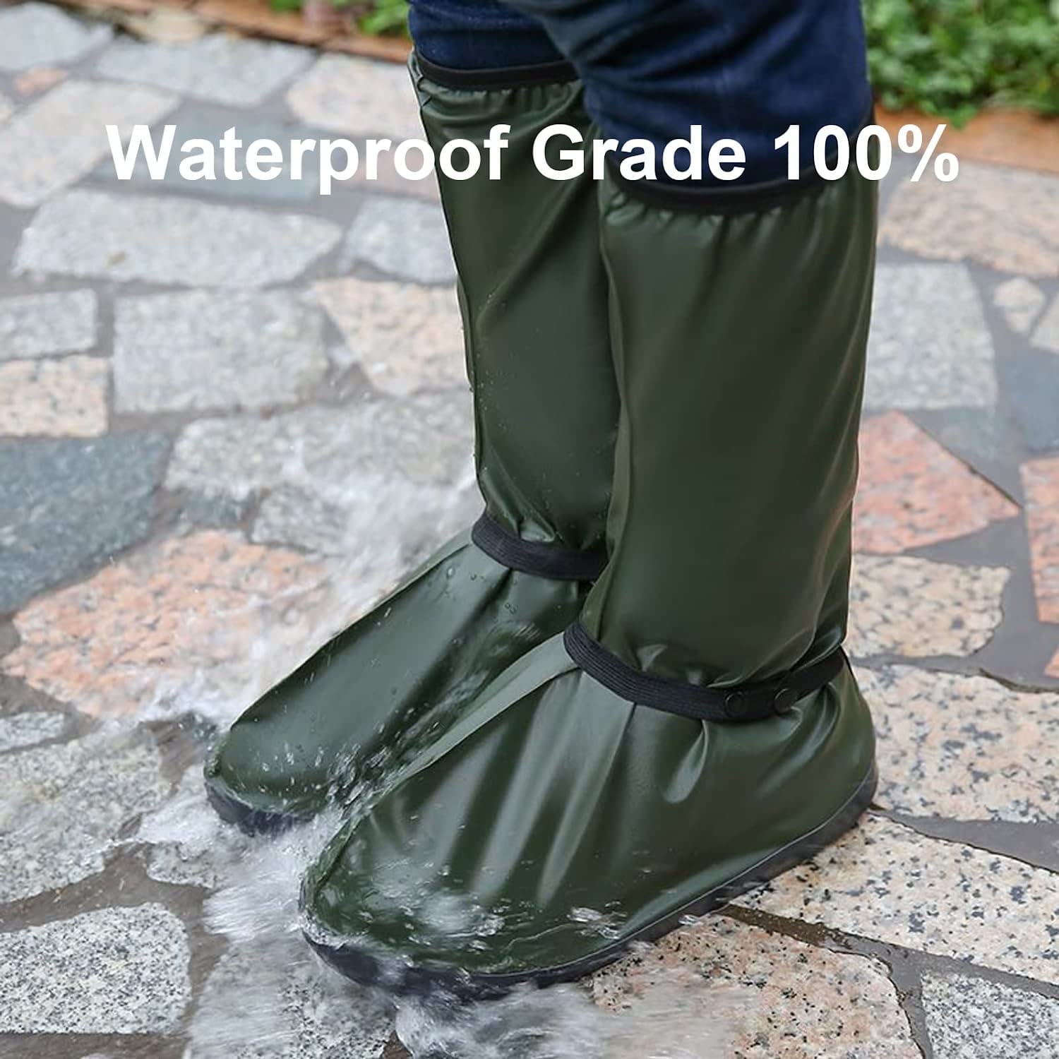 HEKEDES Waterproof Shoe Covers, Reusable & Foldable Rain Boot Shoe Cover
