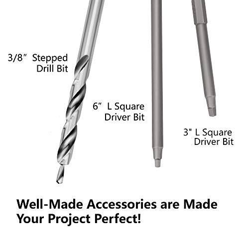 MulWark Mini Wood Pocket Hole Jig Kit - Two Pocket Screw Jig Kit with Drill Guide, Square Driver Bit, Hex Wrench, Step Drill Bit, Wooden Plugs and Screws - Mini Pocket Jig Hole Kit for Joinery Work