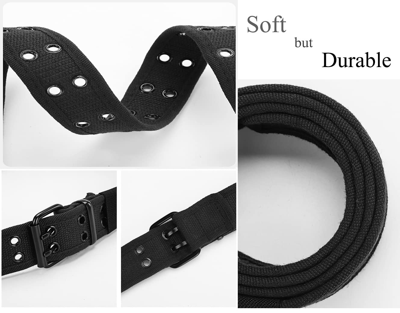 Gelante Canvas Double Grommet Hole Belt 12 Colors