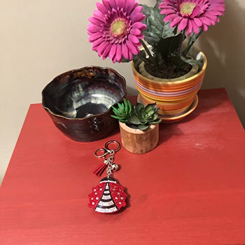 Popfizzy Bling Red Ladybug Keychain for Women and Girls, Rhinestone Purse Charms for Handbags, Ladybug Gifts for Her