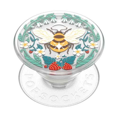 PopSockets Plant-Based Phone Grip with Expanding Kickstand, Eco-Friendly PopSockets for Phone - Translucent Bee Boho