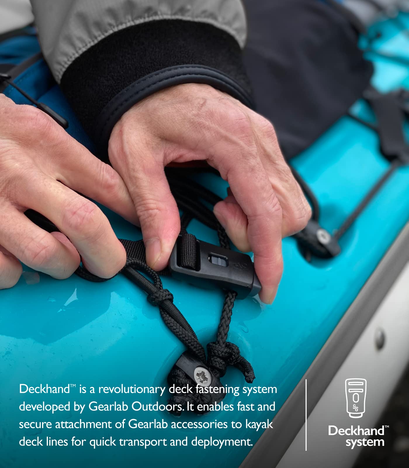 Gearlab Deck Pod 2 - Kayak Deck Bag, Deckhand system (Holds Paddle Float, Bilge Pump) (Black) (Lava)