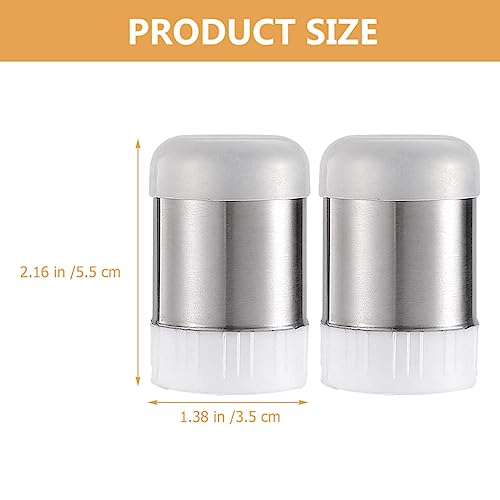 Stainless Steel Container 2PCS Salt and Pepper Shakers with Pour Holes Stainless Steel Dispenser Seasoning Bottles Condiment Jar for Kitchen Cooking Stainless Steel Containers