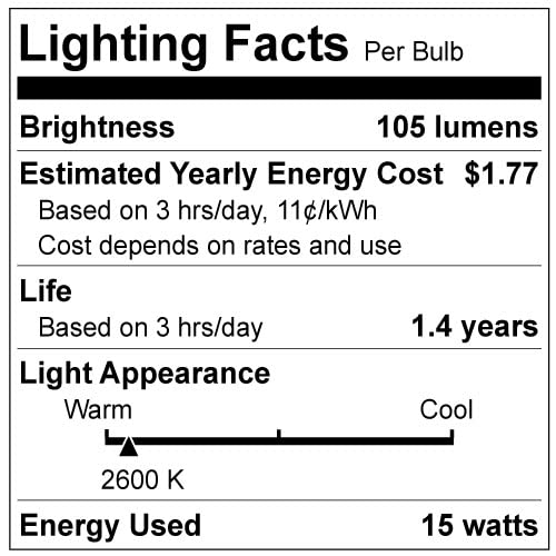 Sunlite G16.5 Incandescent Clear Globe Light Bulb, 15 Watts, 105 Lumens, 120 Volts, Candelabra E12 Screw Base, Title-20 Compliant, 2600K Warm White, 12 Pack