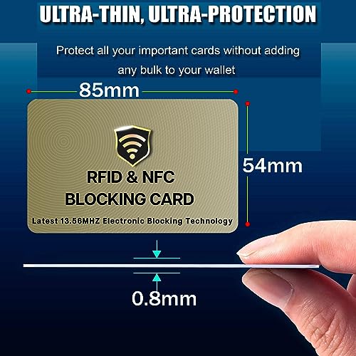 SAITECH IT 2 Pack RFID Blocking Cards One Card Protects Entire Wallet Purse For Men & Women, Contactless Bank Debit Credit Card Protector ID ATM Guard Card β Golden