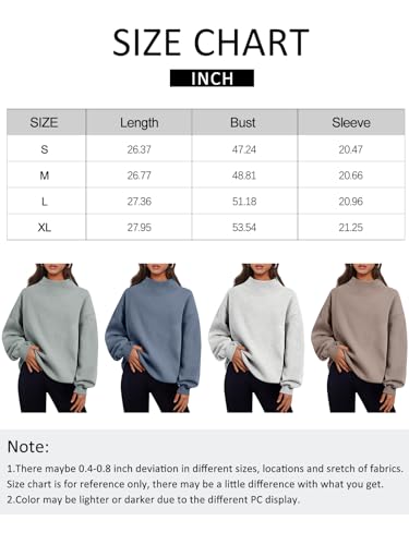 Trendy Queen Oversized Sweatshirts For Women Turtleneck Pullover Fleece Long Sleeve Hoodies Tops Fall Outfits Y2K Fashion Clothes