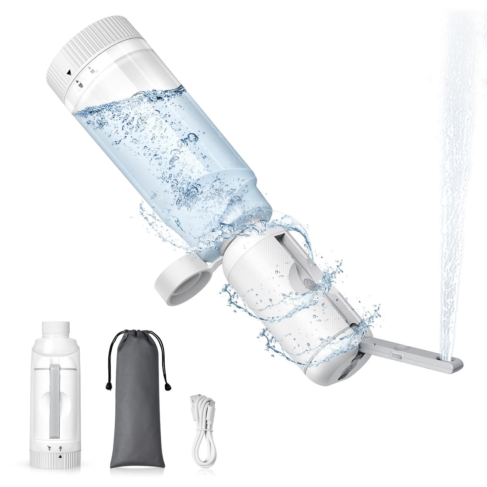 Portable Bidet for Travel, 12.2oz/360ml Travel Bidet, IPX6 Waterproof & Handheld, Rechargeable Electric Bidet for Personal Hygiene Cleaning, Soothing Postpartum,Hemorrhoid and Perineal Care