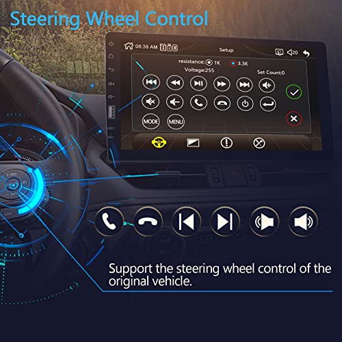 Single Din Apple Carplay Car Stereo with Android Auto, podofo 9" HD Touchscreen Bluetooth Car Radio Supports FM/AM Radio Mirror Link SWC,Car Audio Receivers with Backup Camera/External Mic/USB