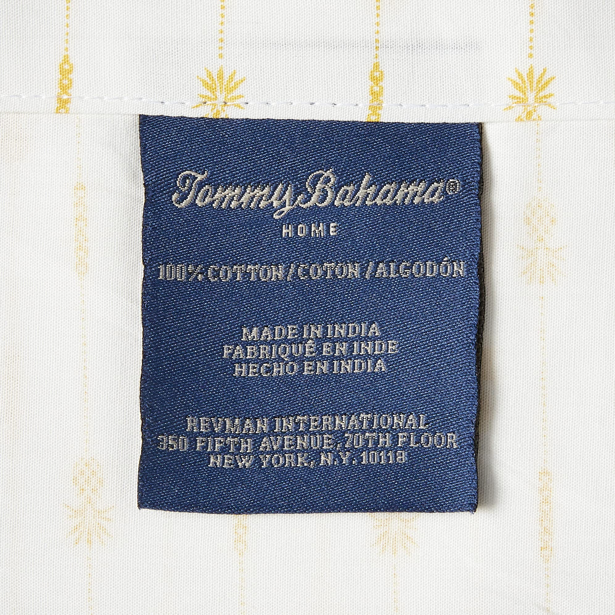 Tommy Bahama - Queen Sheets, Cotton Percale Bedding Set, Crisp & Cool, Stylish Home Decor (Pineapple Pinstripe Yellow, Queen)