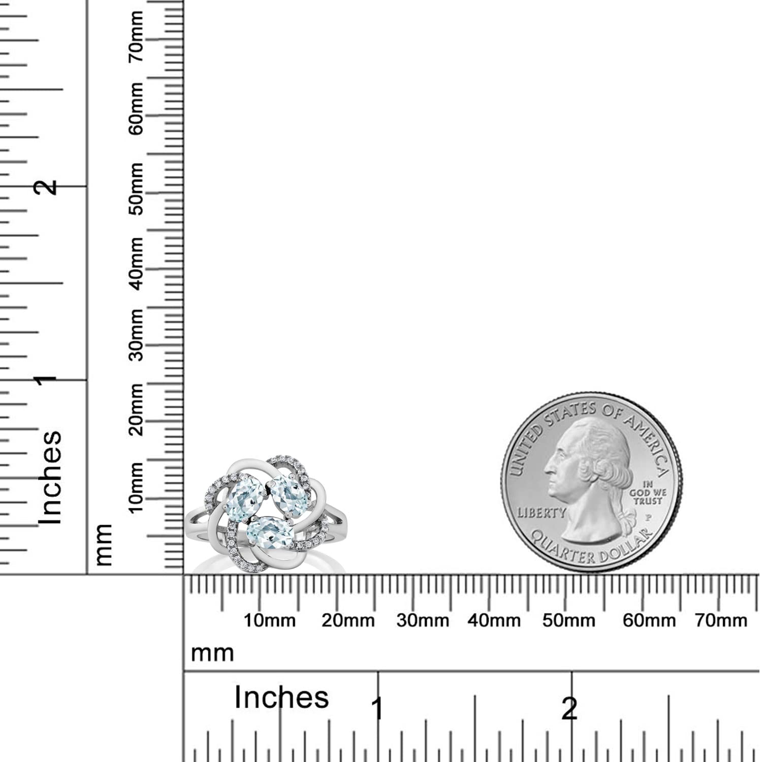 Gem Stone King 925 Sterling Silver Sky Blue Aquamarine Ring For Women (1.87 Cttw, Oval 6X4MM, Gemstone March Birthstone, Available In Size 5, 6, 7, 8, 9)