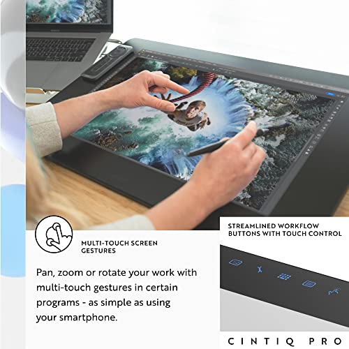 Wacom Cintiq Pro 24 Creative Pen and Touch Display β 4K graphic drawing monitor with 8192 pen pressure and 99% Adobe RGB (DTH2420K0), Black