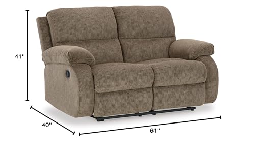 Signature Design by Ashley Scranto Contemporary Manual Reclining Loveseat, Light Brown