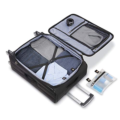 Samsonite Ascella X Softside Expandable Luggage with Spinners, Black, 2PC SET (Carry-on/Medium)
