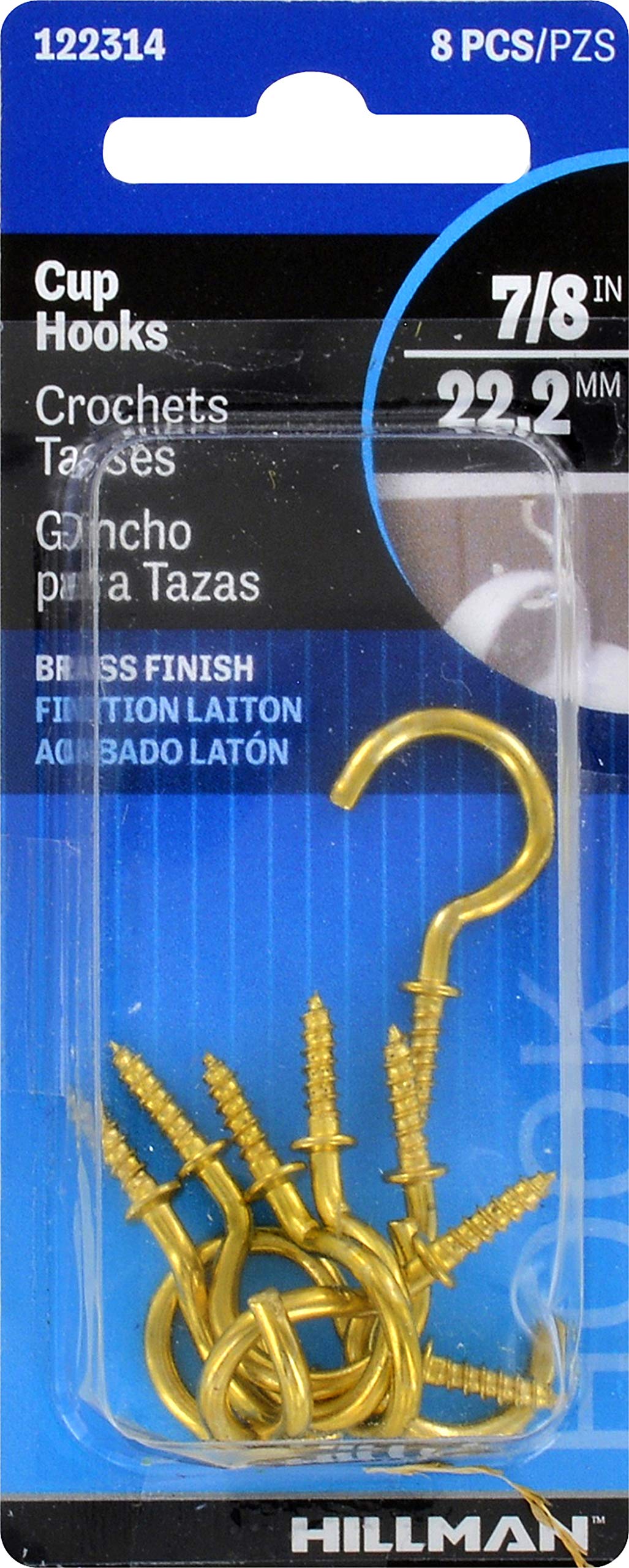The Hillman Group 122314 Cup Hook, No Size, Chrome,Chrome Nickel