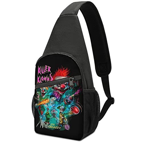 ggtg Killer Klowns from Outer Space Unisex Sling Backpack Crossbody Shoulder Chest Bag Personalized Fold Chest Bag Shoulder Bag Travel Daypack