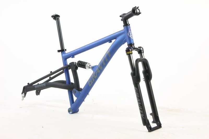 Gravity FSX 29 inch Wheel Aluminum Dual Suspension Mountain Bike ATB Bike Frame (Satin Nautical Blue, 19 inch = Lrg fits* 6'1" to 6'3")