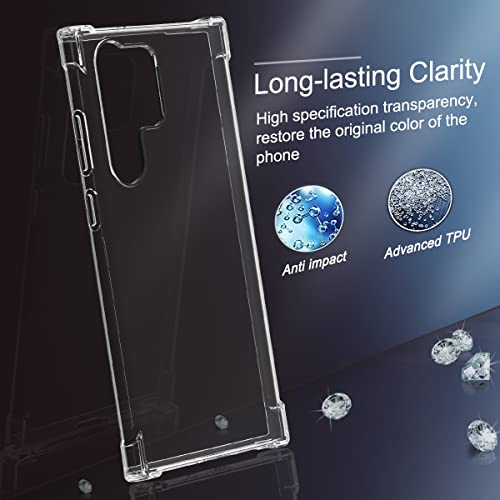 Osophter Samsung Galaxy S23 Ultra Clear Case - TPU Shock-Absorption, Reinforced Corners for Girls & Boys