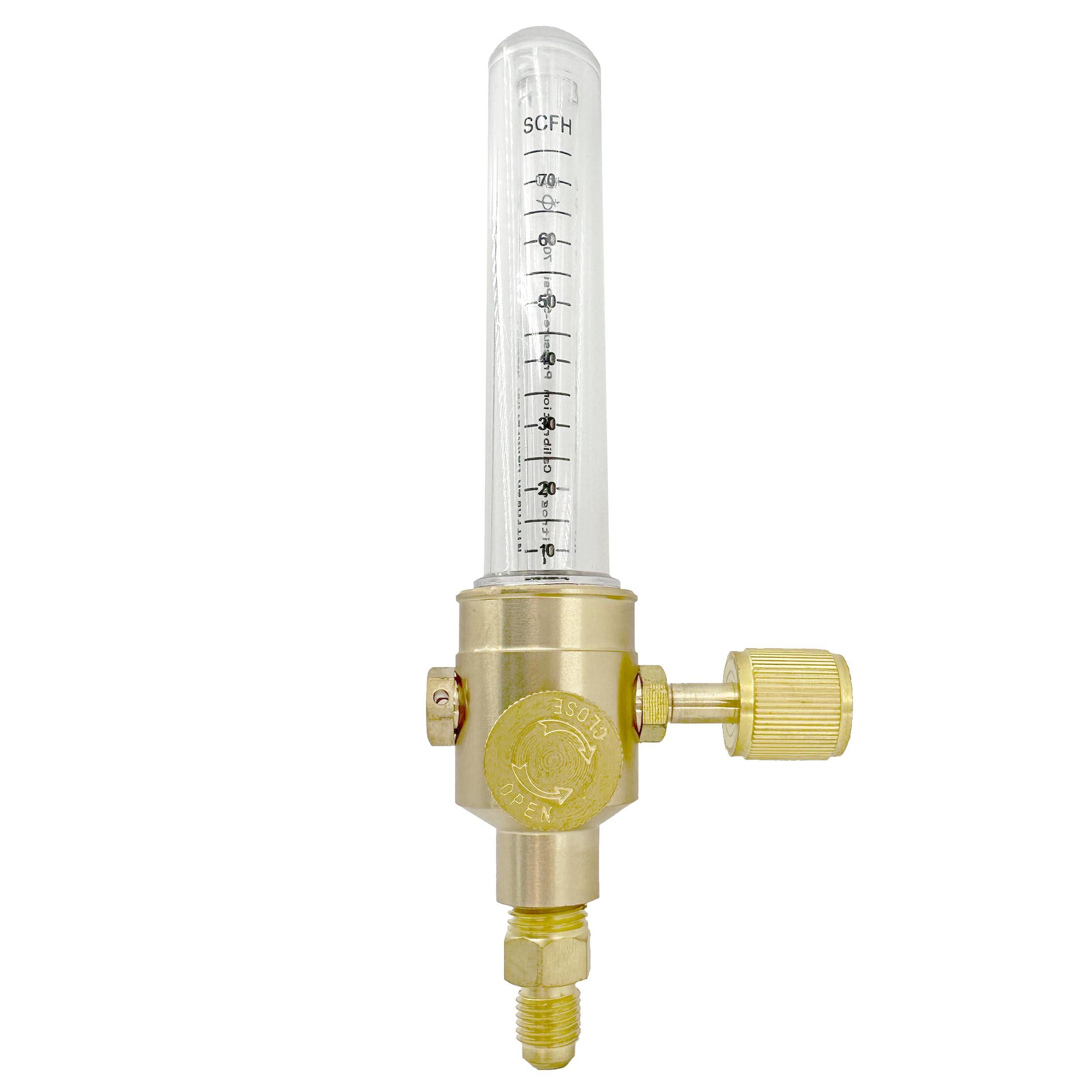RX WELD Nitrogen Flow Indicator 1/4" SAE Flare Inlet and Outlet 50PSI 1YR Warranty