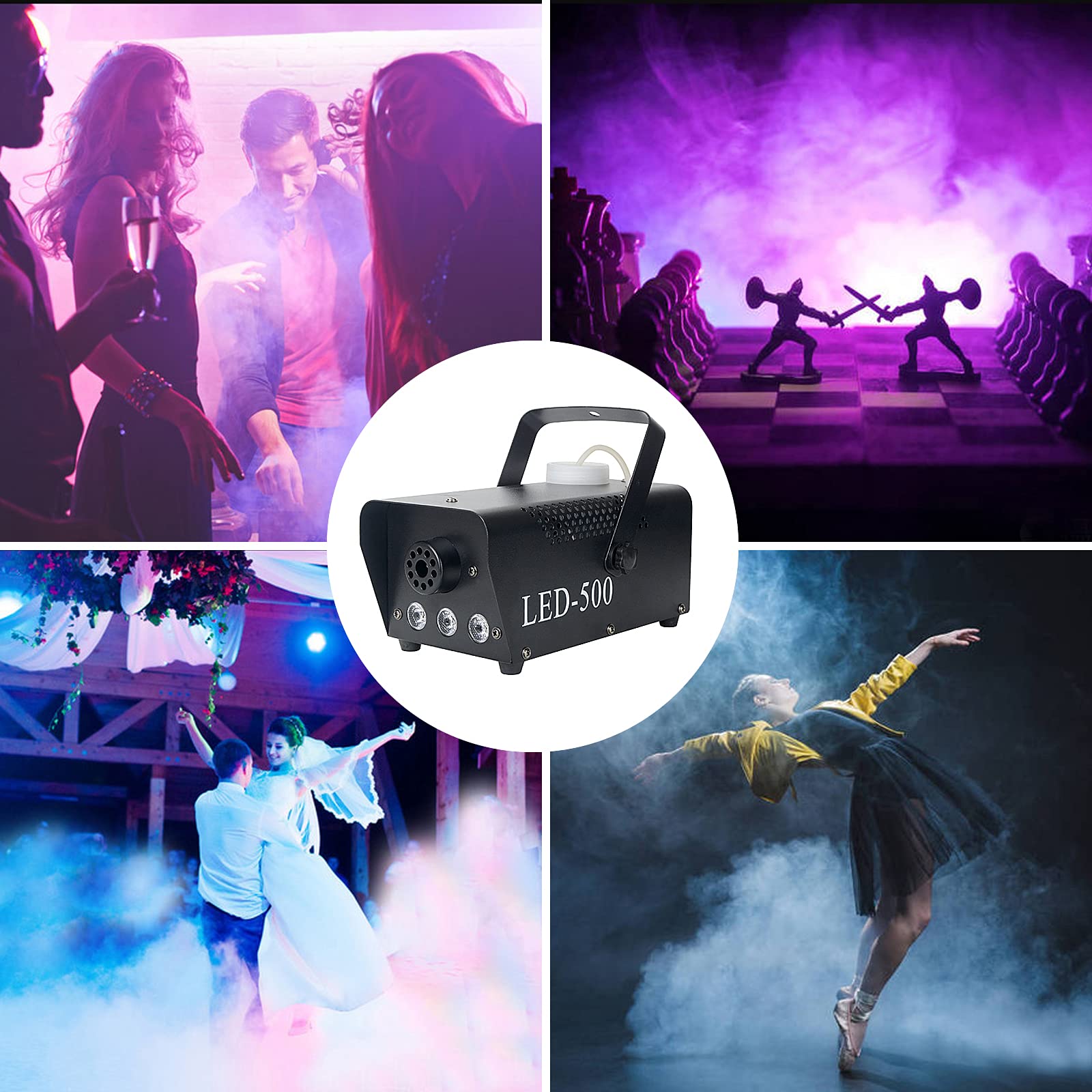 Fog Machine Smoke Machine With Lights (LED Blending Gradient) for An Indoor Parties,Weddings, Halloween,Disco & Stage