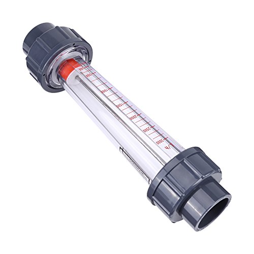 Small Water Flow Meters 300-3000L/H Plastic Tube Water Rotameter LZS-25 Liquid Flow Meter Flowmeter Float Double Female Connector for DN 25 Tube 