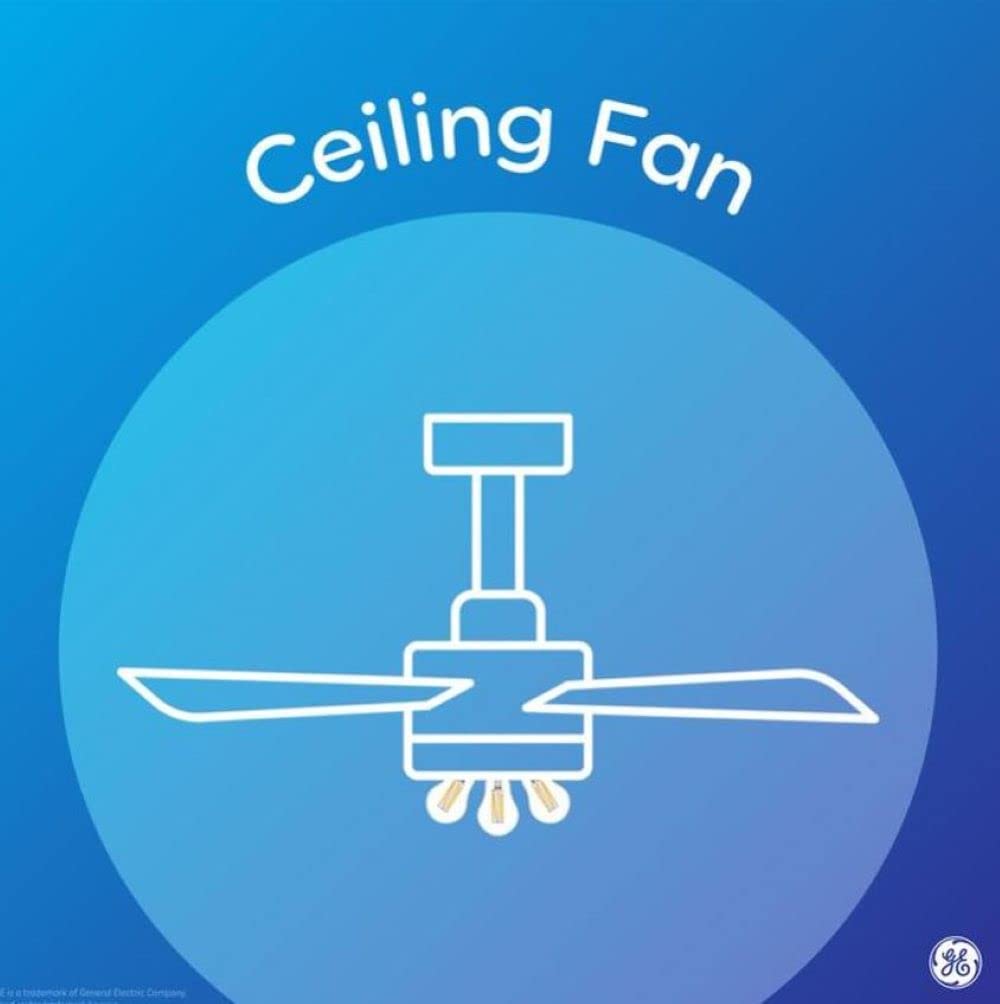 GE Lighting Relax LED Ceiling Fan Light Bulbs, 4 Watt (40 Watt Equivalent) Soft White HD Light, Medium Base, Dimmable (2 Pack)