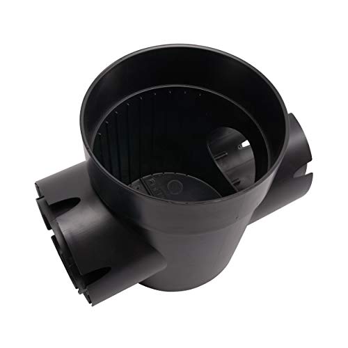 NDS Round Catch Drain 201 Spee-D Basin Double Locking Outlets, 3 4-Inch, 6 in, Black